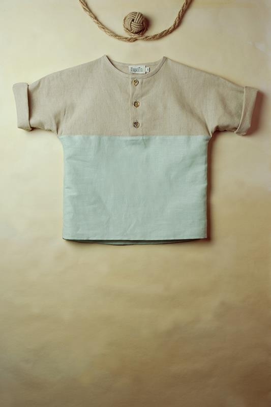 Mod.18.3 Beige yolk-style shirt | SS018-Mod.18.3 Beige yolk-style shirt | 1