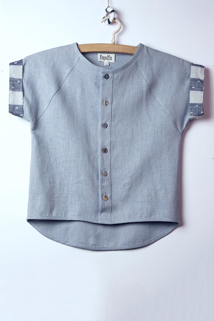 Mod.19.2 Blue raglan sleeve shirt | SS018-Mod.19.2 Blue raglan sleeve ...